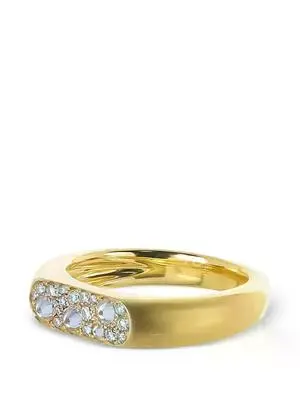 LEIGH MAXWELL Diamond Flattened Band Ring - Gold
