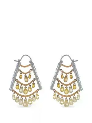 PARULINA Diamond Chevron Earrings - Silver