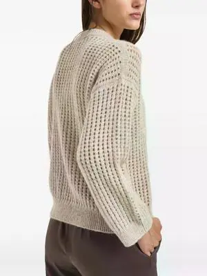 Peserico Sequin-embellished Open-knit Sweater