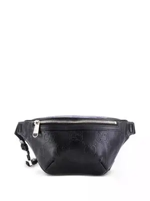 Gucci Gg Embossed Perforated Leather Small Belt Bag - Black