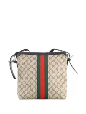 Gucci Web Messenger Bag Gg Coated Canvas Medium Cross Body Bag