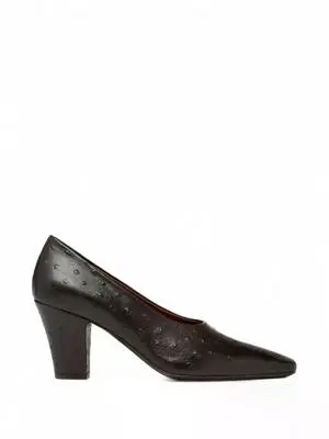 Marsèll Figura Ostrich-effect Squared-toe Block-heel Pumps - Brown
