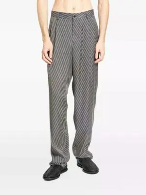 Giorgio Armani Diagonal-print Pleated Trousers
