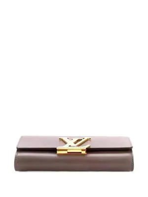 LOUIS VUITTON Chain Louise Leather Gm Clutch Bag - Brown
