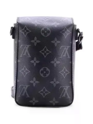 LOUIS VUITTON Monogram Eclipse Canvas S Lock Vertical Wearable Wallet Cross Body Bag - Black