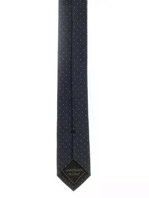 Brioni Polka-dot Herringbone Tie - Blue