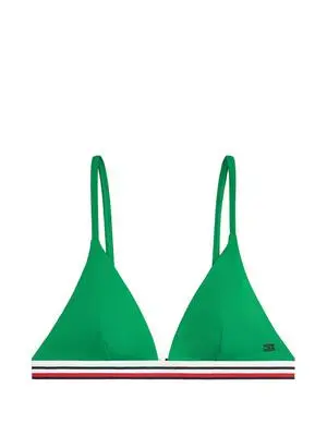 Tommy Hilfiger Global Stripe Triangle Bikini Top - Green