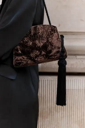 LIFFNER Velvet Tassel Clutch