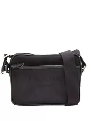 Prada Saffiano Trimmed Tessuto Logo Camera Bag Cross Body Bag