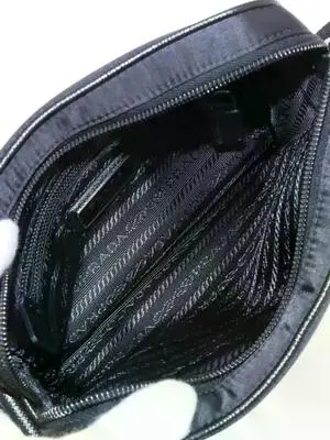 Prada Saffiano Trimmed Tessuto Logo Camera Bag Cross Body Bag
