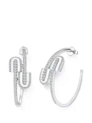 U LOS ANGELES U Hoops Diamond Earrings - Silver