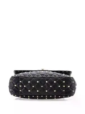 Valentino Garavani Vltn Rockstud Spike Flap Bag Quilted Leather Medium Shoulder Bag - Black
