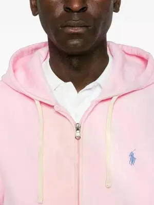 Polo Ralph Lauren Logo-embroidered Zip-up Hoodie - Pink
