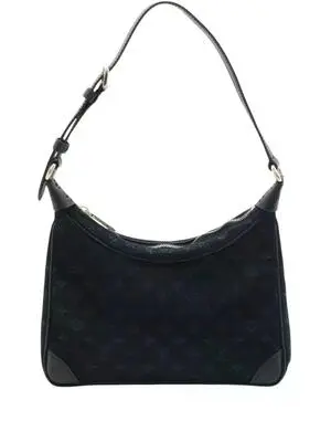 LOUIS VUITTON 2001 Monogram Mini Satin Boulogne Shoulder Bag - Black