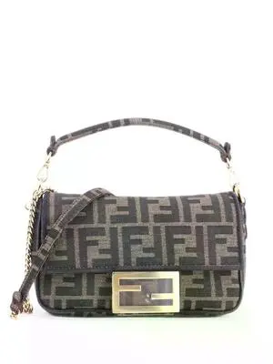 Fendi Baguette Nm Bag Zucca Canvas Mini Crossbody Bag - Brown
