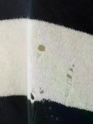 ANIYE BY Distressed Striped Wool Sweater