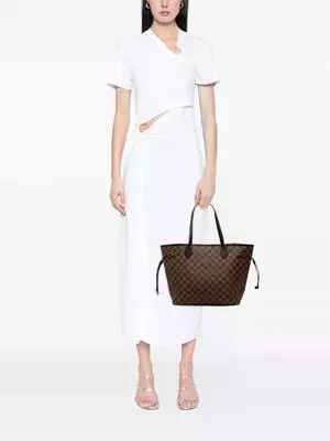 LOUIS VUITTON Damier Ebene Neverfull Mm Tote Bag - Brown