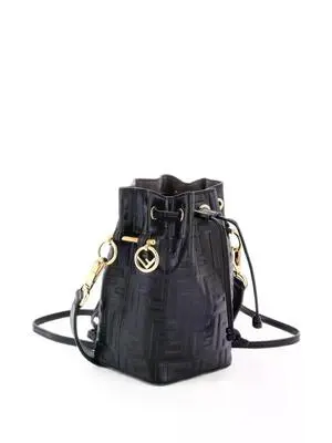 Fendi Mon Tresor Zucca Embossed Leather Mini Bucket Bag