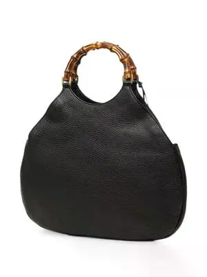 Gucci Pebbled Calfskin Bamboo Hobo Bag