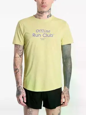 SAYSKY Logo-print Curved-hem T-shirt - Yellow