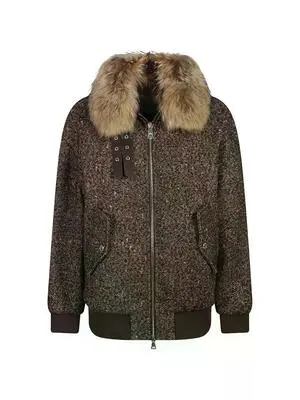 ERMANNO FIRENZE Faux-fur Collar Bomber Jacket