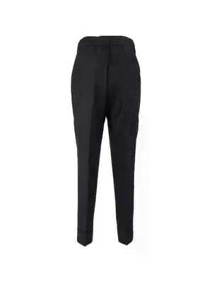 Peserico Metallic Effect Pleated Turned-up Trousers