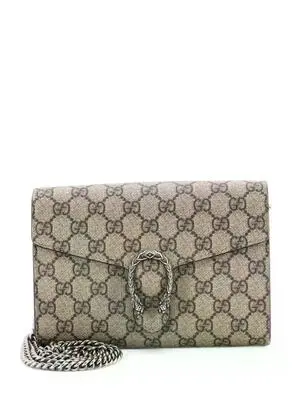 Gucci Dionysus Chain Wallet Gg Coated Canvas Small Cross Body Bag - Brown