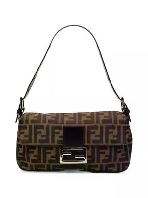 Fendi 20th Century Zucca Canvas Baguette Shoulder Bag - Brown