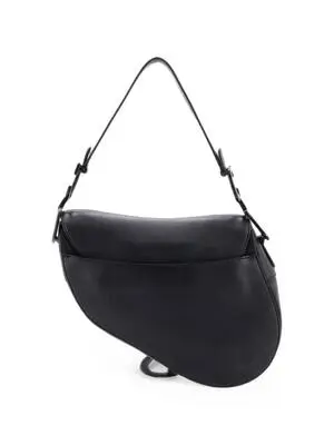 Dior Ultra Matte Saddle Handbag Leather Medium Shoulder Bag - Black