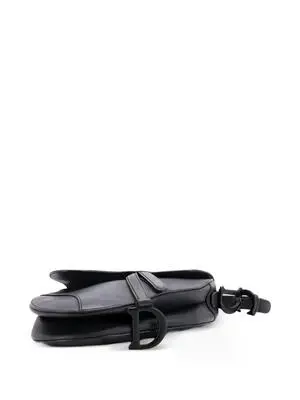 Dior Ultra Matte Saddle Handbag Leather Medium Shoulder Bag - Black