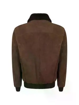 BARBA NAPOLI Shearling-collar Bomber Jacket