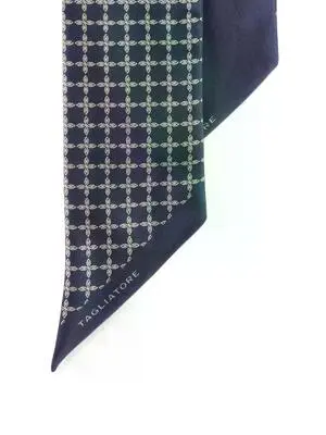 Tagliatore Geometric-print Silk Scarf - Blue