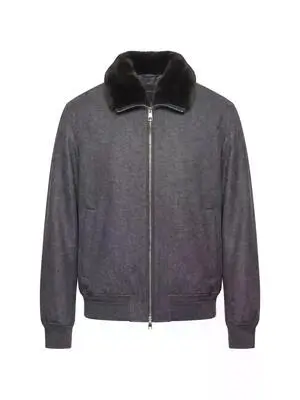 MONTECORE Faux-fur Collar Bomber Jacket - Grey