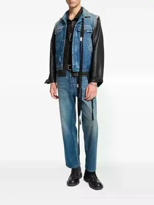 ANN DEMEULEMEESTER Stonewashed Raw-cut Denim Waistcoat