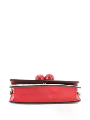 Gucci Cherries Wallet On Chain Gg Coated Canvas Mini Crossbody Bag - Brown