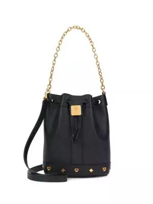 Mcm Mini Pina Logo-plaque Bucket Bag