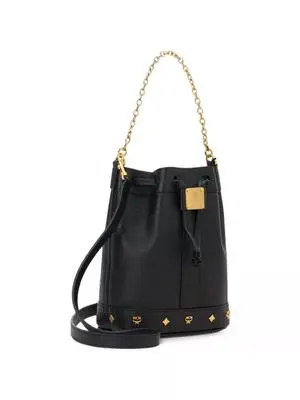 Mcm Mini Pina Logo-plaque Bucket Bag