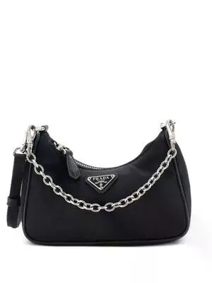 Prada Prada Re-Edition Tessuto Mini Hobo Shoulder Bag Black