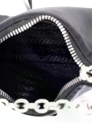 Prada Re-edition Tessuto Mini Hobo Shoulder Bag - Black