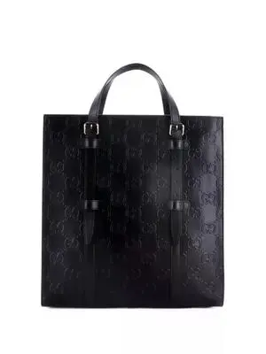 Gucci Gg Embossed Perforated Leather Medium Tote Bag