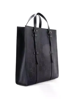 Gucci Gg Embossed Perforated Leather Medium Tote Bag