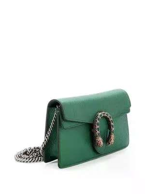 Gucci Dionysus Bag Leather Super Mini Clutch Bag - Green
