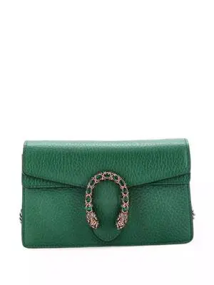 Gucci Dionysus Bag Leather Super Mini Clutch Bag - Green