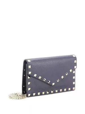 Valentino Garavani Rockstud Envelope Chain Leather Small Crossbody Bag