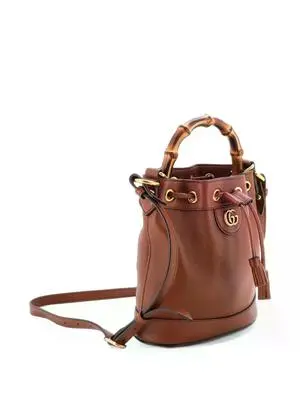 Gucci Leather Mini Bucket Bag - Brown