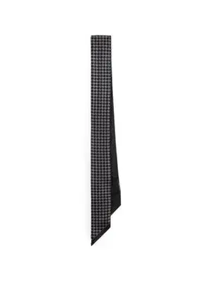 Tagliatore Geometric-print Pointed-tip Silk Scarf - Black