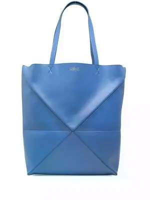 Loewe Large Shiny Calfskin Puzzle Fold Tote Bag