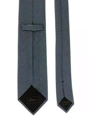 Brioni Jacquard Geometric-pattern Neck Ties - Blue