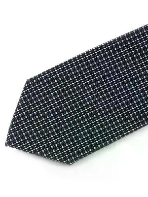 Brioni Micro-geometric Jacquard Tie - Blue
