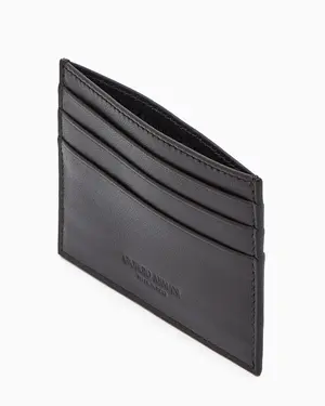 Giorgio Armani Credit Card Holder In Nappa Leather With An Embossed Logo